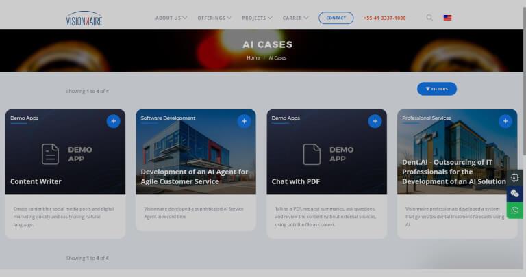 Visionnaire - Visionnaire Now has a Section with AI Demo Applications